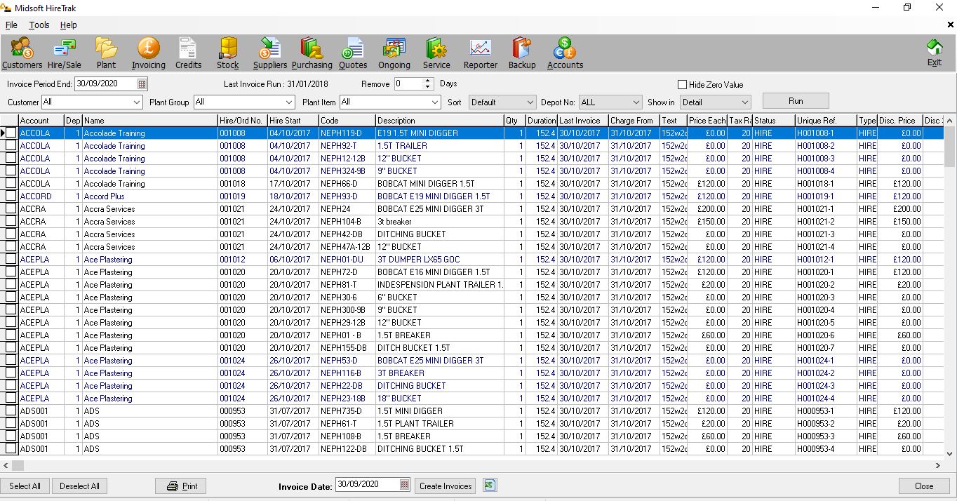 Plant and Tool Hire Software - Midsoft